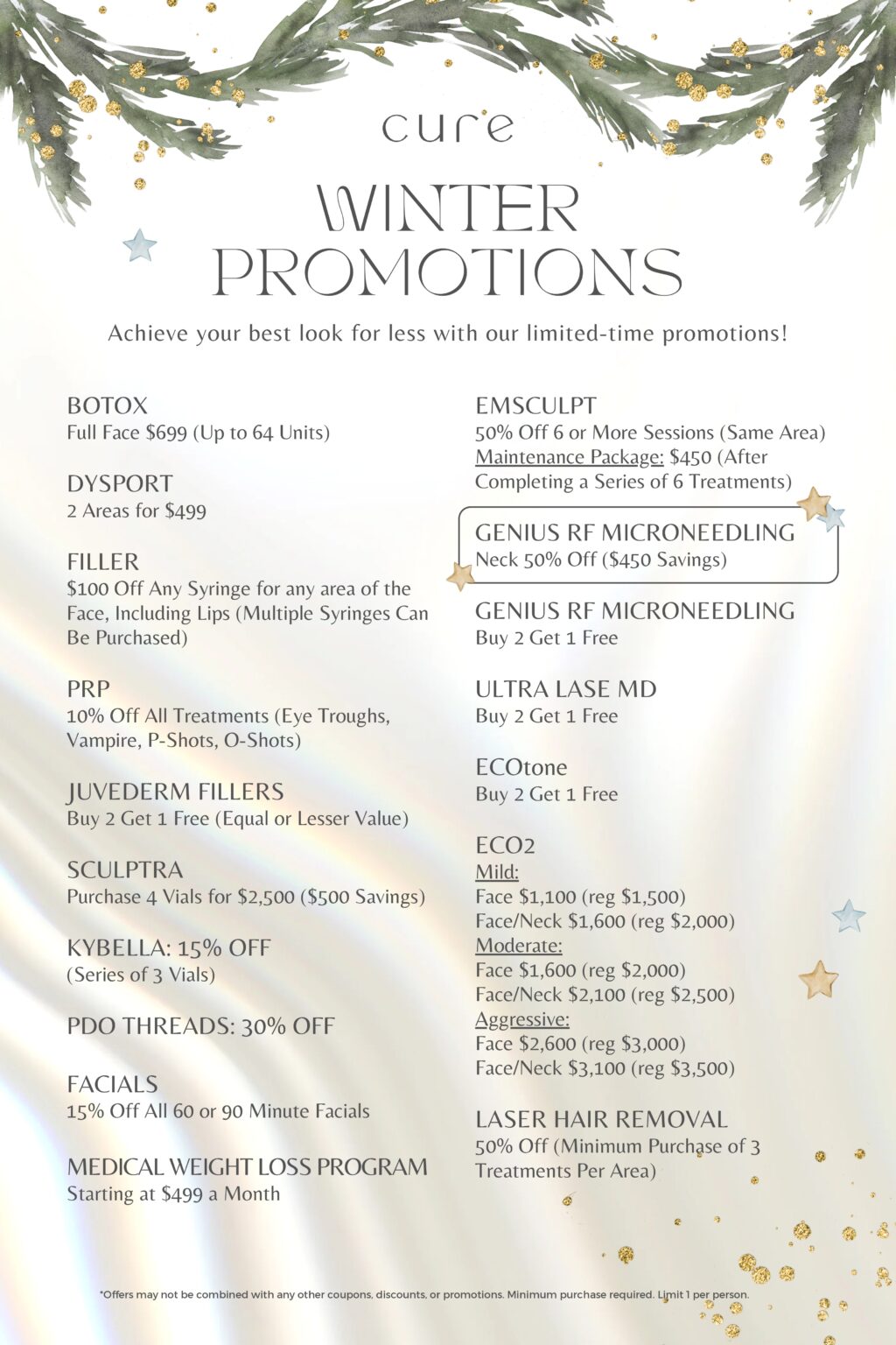 Specials & Promotions | Cure Med Spa